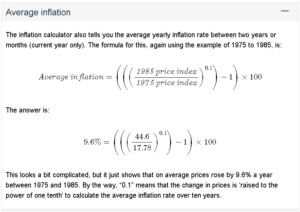 Inflation Calculators and equations – Signals & Systems