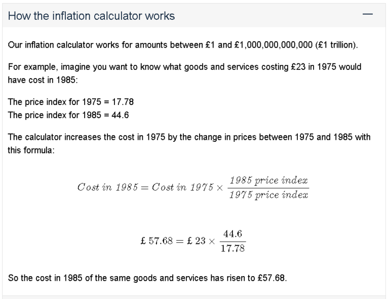 Inflation Calculators and equations – Signals & Systems